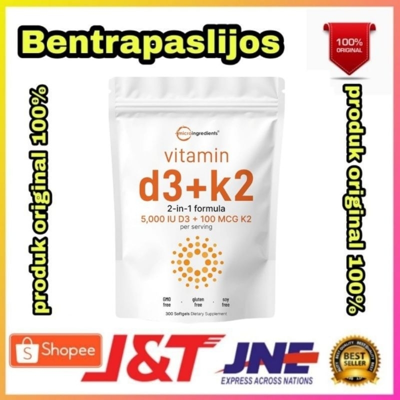 Jual Micro Ingredients Vitamin K2 D3 5000 iu 300 softgels | Shopee Indonesia