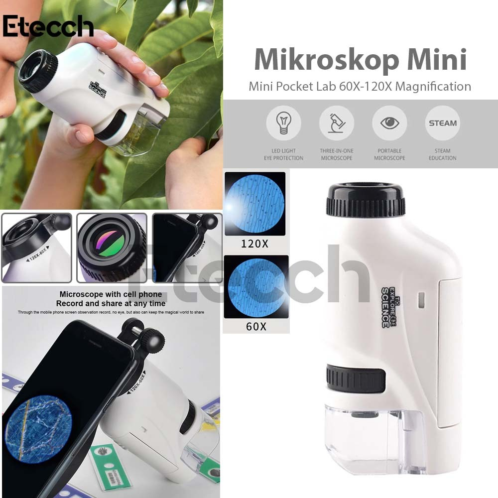 Jual Mikroskop Mini Pocket Lab 60X-120X Magnification | Shopee Indonesia