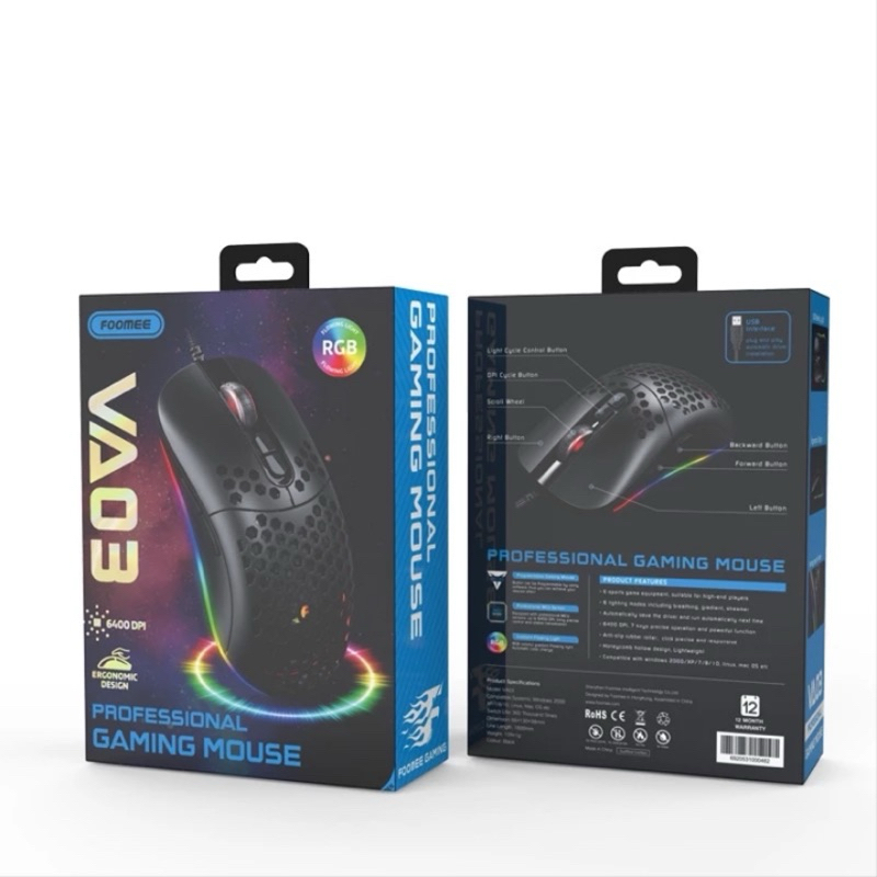 Jual Foomee VA02 / VA03 Mouse Gaming , Professional Gaming Mouse VA03 ...