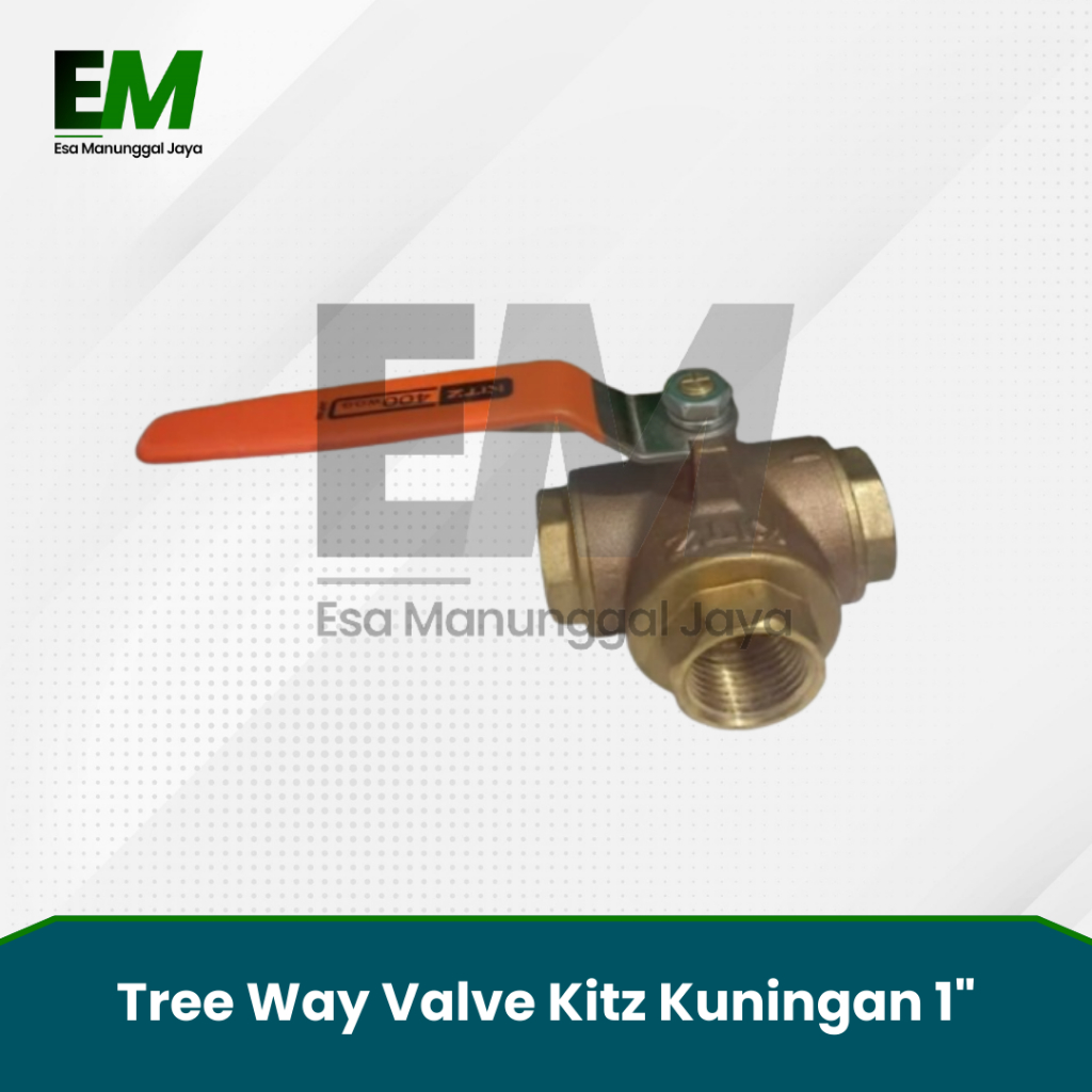 Jual Tree Way Valve Kitz Kuningan 1" / Kran Cabang Tiga Kitz 1 Inch ...