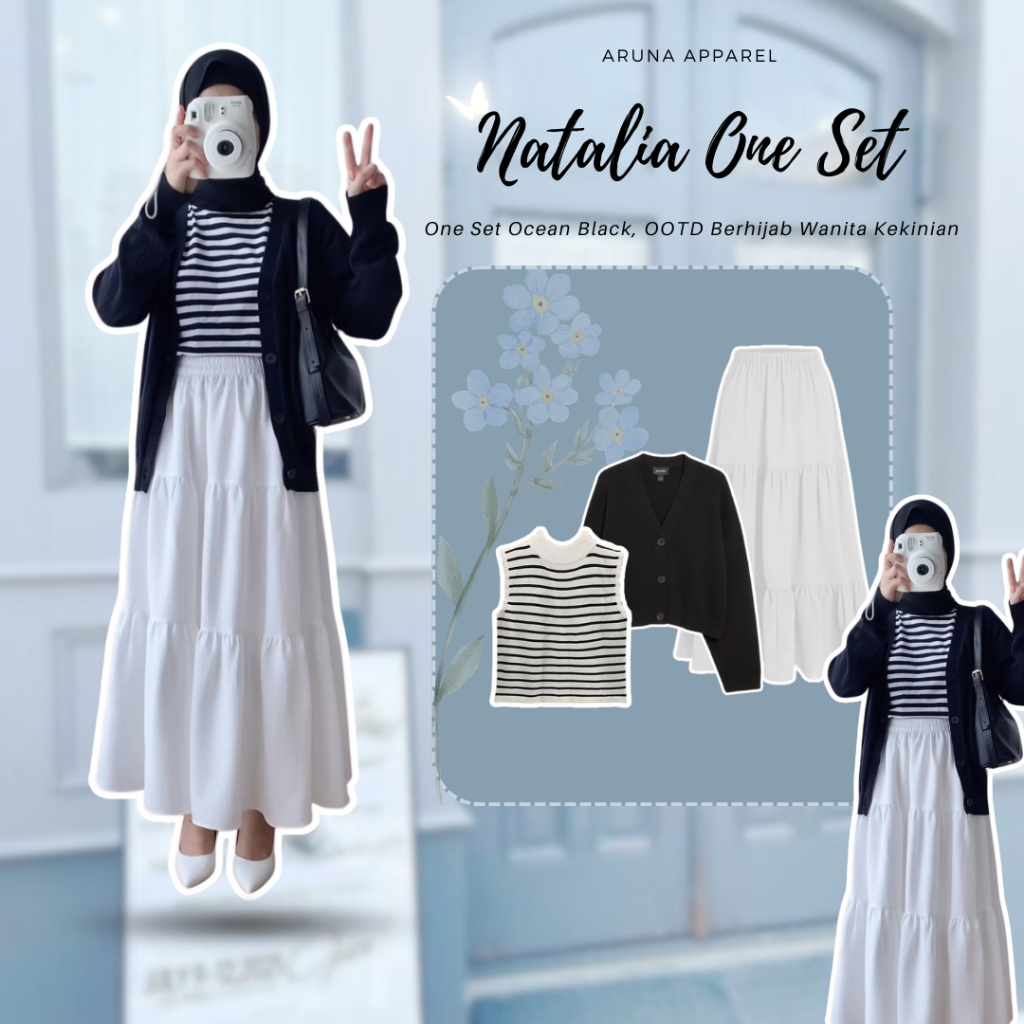 Jual 3in1 Natalie One Set Hijab Casual OOTD Hijab Kekinian Outfit Pinterest Outfit Study Tour ...