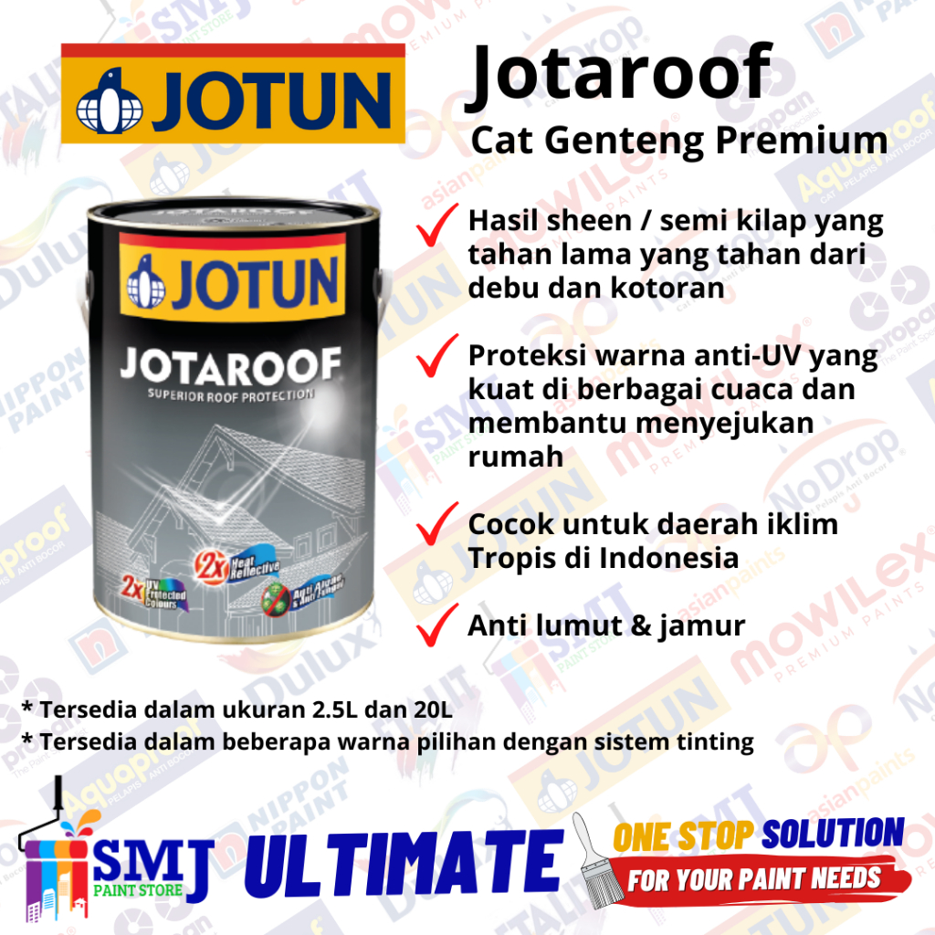 Jual CAT GENTENG JOTUN JOTAROOF TINTING KEMASAN 2,5 LITER | Shopee Indonesia