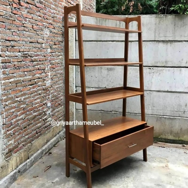 Jual rak penyimpanan kayu jati | Rak pojok laci kayu jati | Shopee ...
