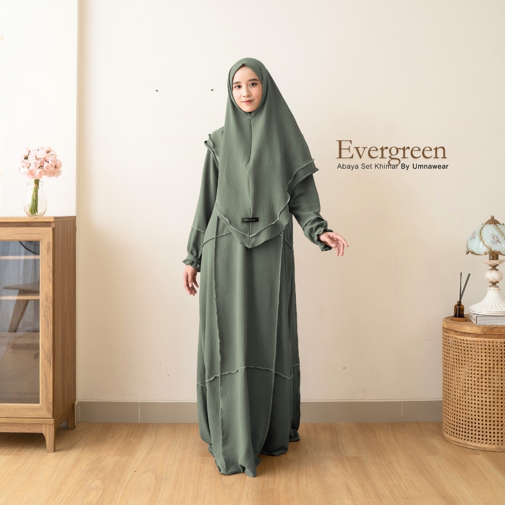Jual Ceisya Abaya Set Khimar By Umnawear | Gamis Set Hijab Syari Baju Lebaran Abaya Obras ...