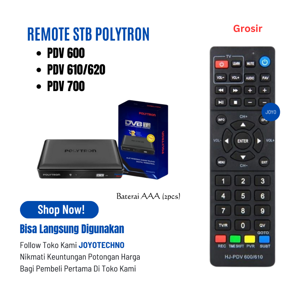 Jual Remote Multi STB Polytron DVBT2 Multi STB PDV 600 / PDV 610 / PDV ...