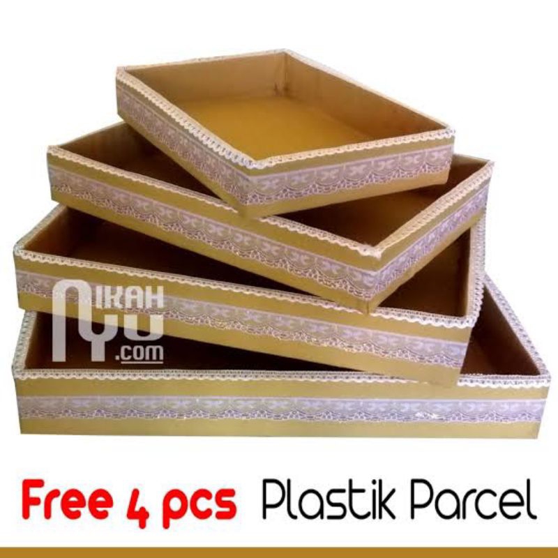 Jual Kotak Parcel Seserahan bahan Kayu Satu Set Lengkap Isi 4 Kotak ...