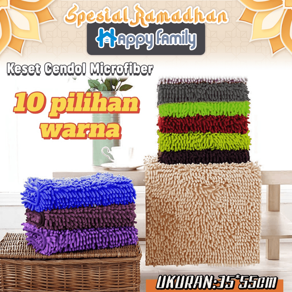 Jual Happy Family Keset Cendol Microfiber Uk 35 x 35 cm Keset Rumah ...