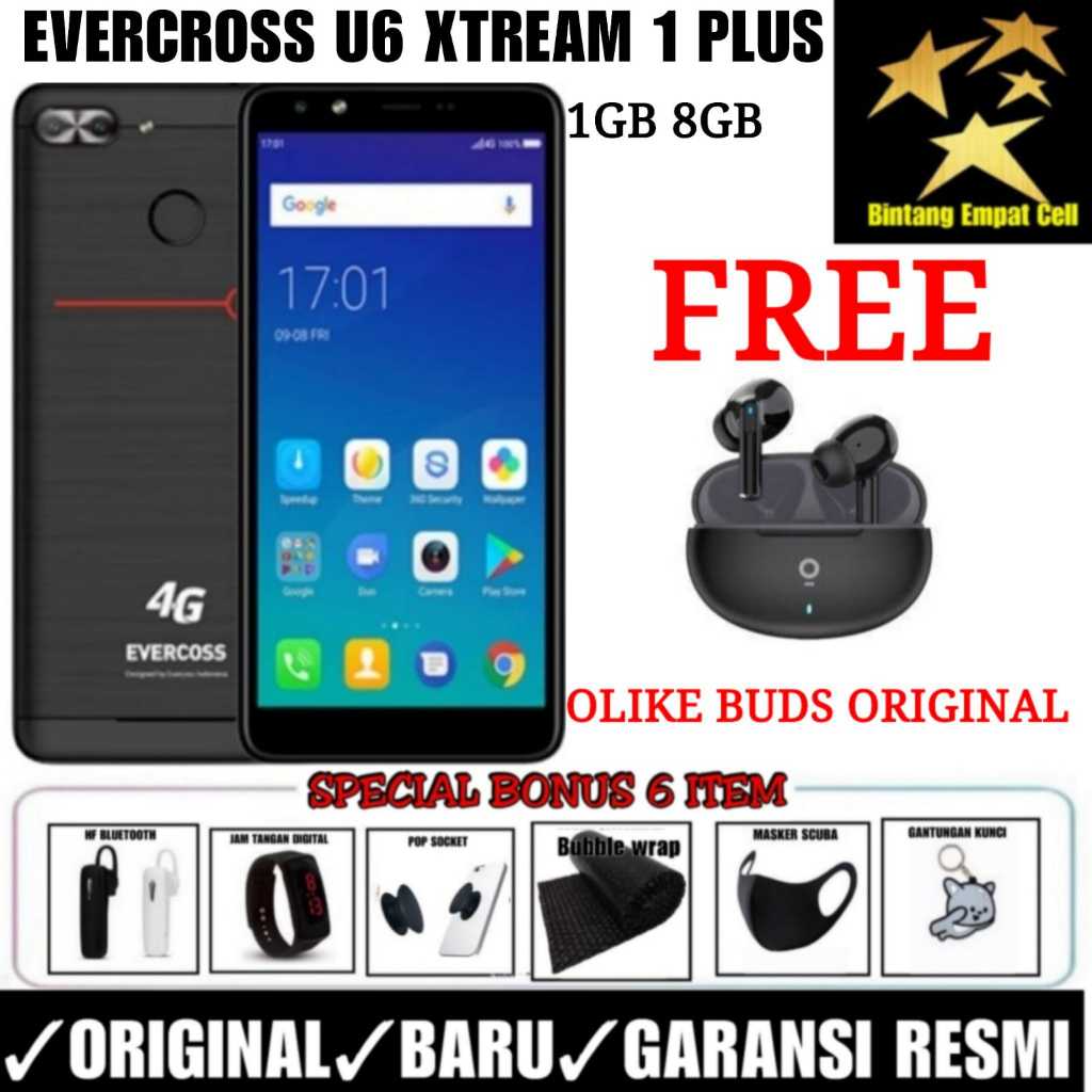 Jual EVERCOSS U6 XTREAM 1 PLUS RAM 1GB INTERNAL 8GB GARANSI RESMI ...