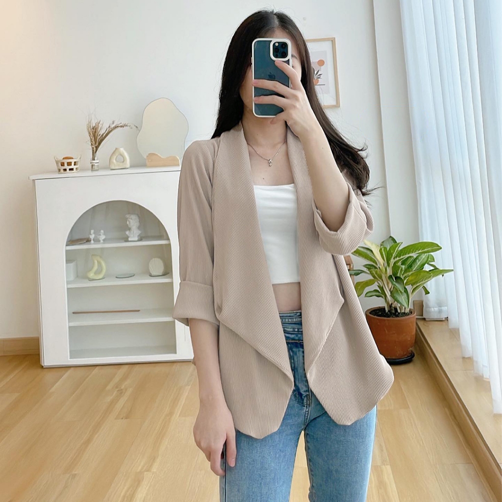 Jual Melvy - Outer Cardigan Wanita Lengan Panjang Bahan Knit Premium ...