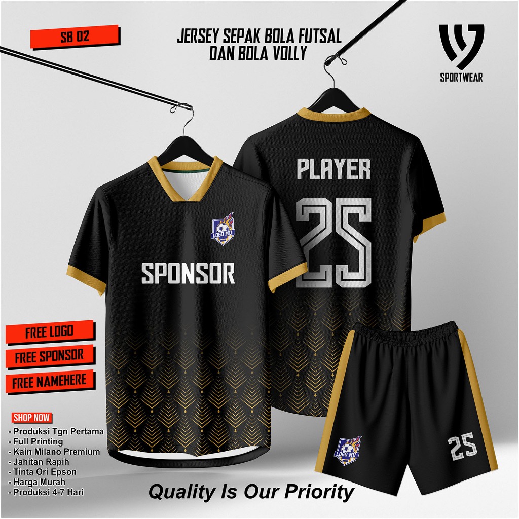 Jual SB02 BISA SATUAN JERSEY FUTSAL FULL PRINTING SB02 COSTUM LOGO NAMA SPONSOR | Shopee Indonesia