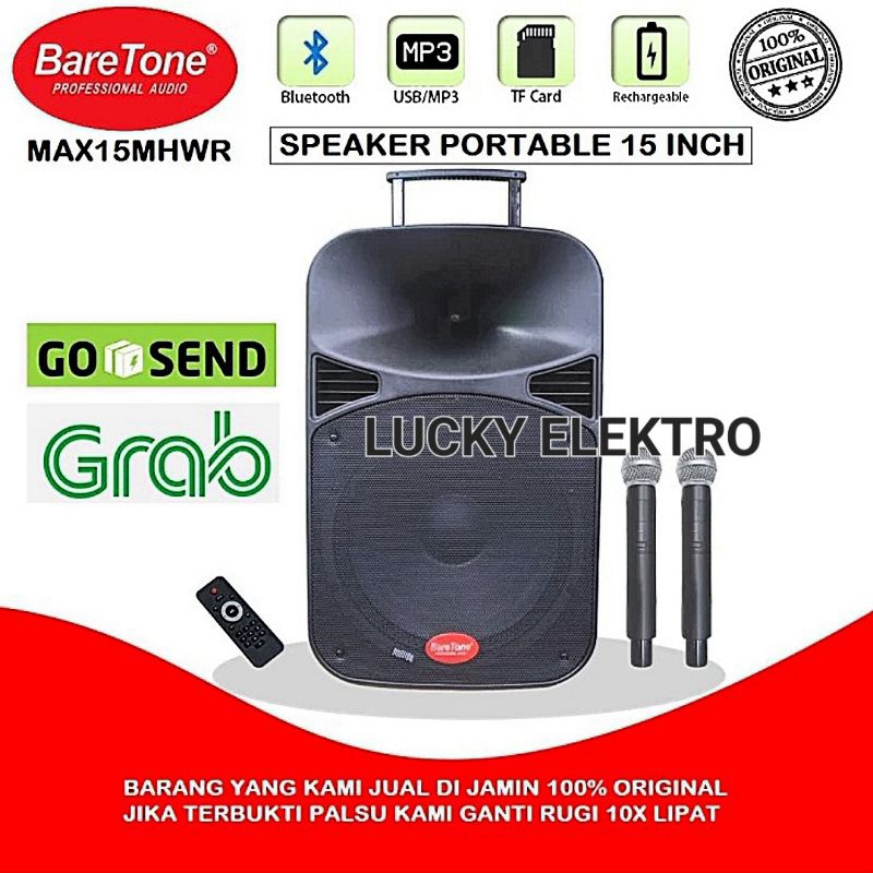 Jual Speaker Portable Bluetooth BARETONE MAX15MHWR MAX 15MHWR Original ...