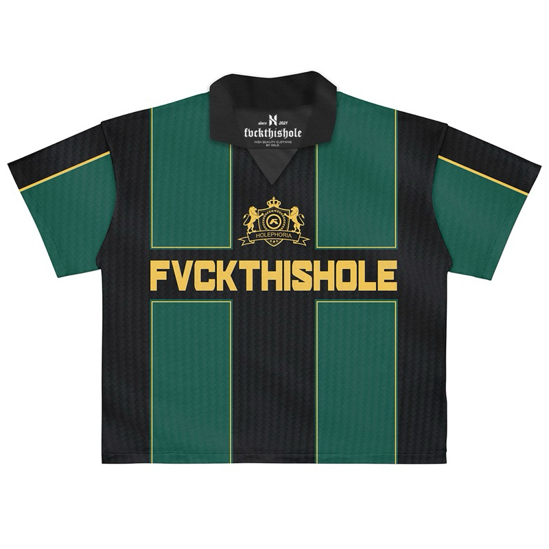 Jual Holephoria - Jersey Boxy Stripe Black Green | Shopee Indonesia