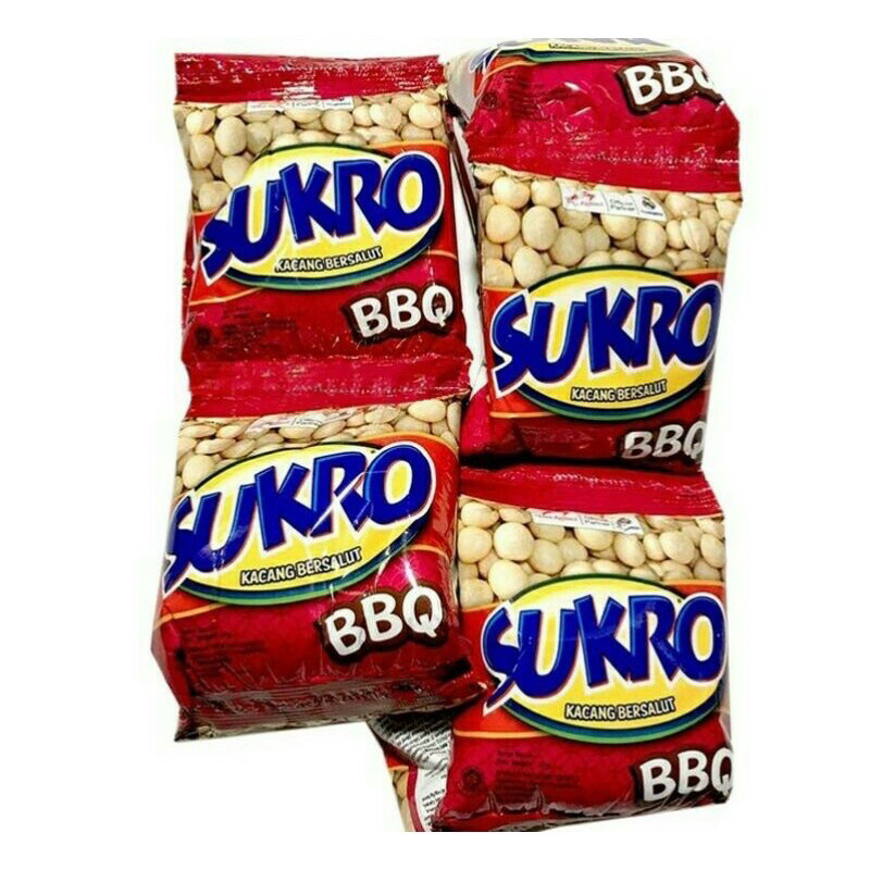 Jual Kacang Sukro BBQ WARNA MERAH isi 10 bungkus | Shopee Indonesia