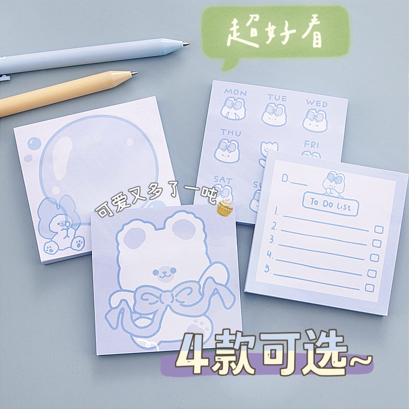 Jual Sticky note blue biru bagus / kertas memo / notepad memo korea ...