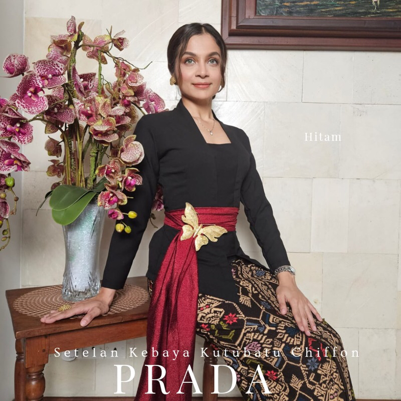Jual SETELAN KEBAYA BALI CHIFFON PRADA HITAM SIZE STANDART-SIZE JUMBO ...