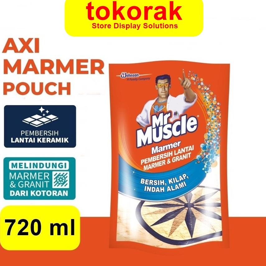 Jual ART J49L PEMBERSIH LANTAI MR MUSCLE AXI MARMER GRANIT REFILL POUCH 72 ML | Shopee Indonesia