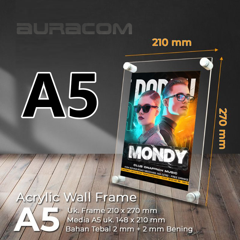 Jual FRAME ACRYLIC A5 2MM / FRAME AKRILIK A5 2MM / FRAME DISPLAY A5 2MM ...