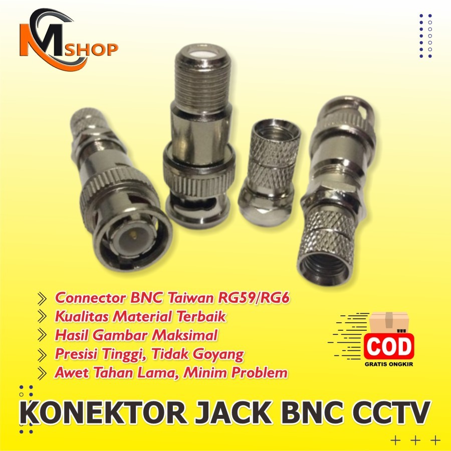 Jual Connector BNC CCTV Taiwan / Konektor BNC CCTV Drat Original ...
