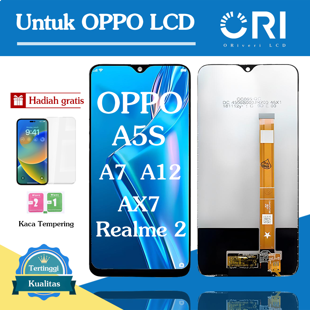 Jual LCD OPPO OPPO A5S A12 A7 AX7 Realme 3 Original 100% LCD TOUCHSCREEN Fullset Crown Murah Ori ...