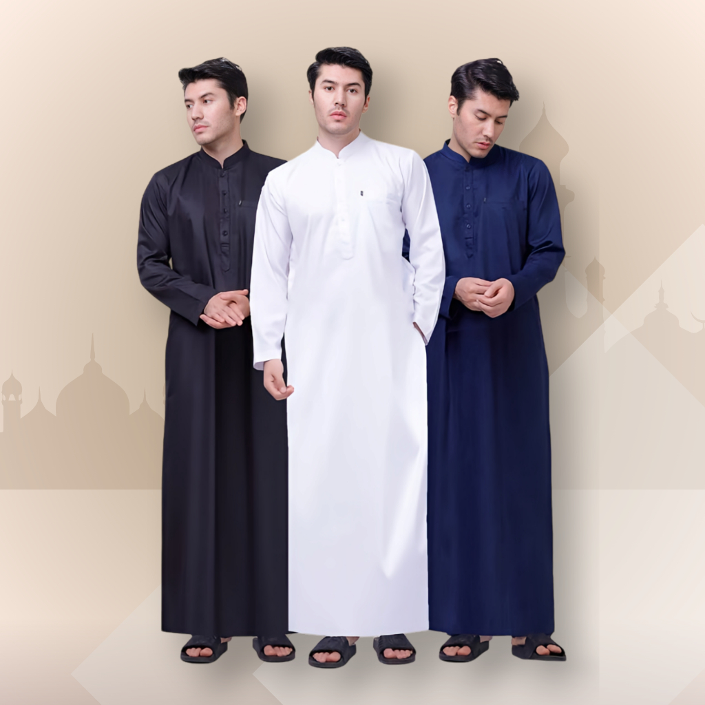 Jual (Gamis Mode No. 3 ) Gamis Pria Putih Polos Jubah Gamis Pria Viskin Putih - Gamis Laki Laki ...