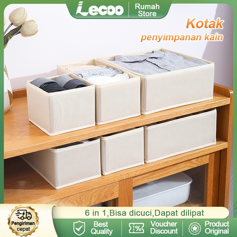 Jual Storage box kain 6pcs set Kotak Penyimpanan Tas Pakaian Dalam ...
