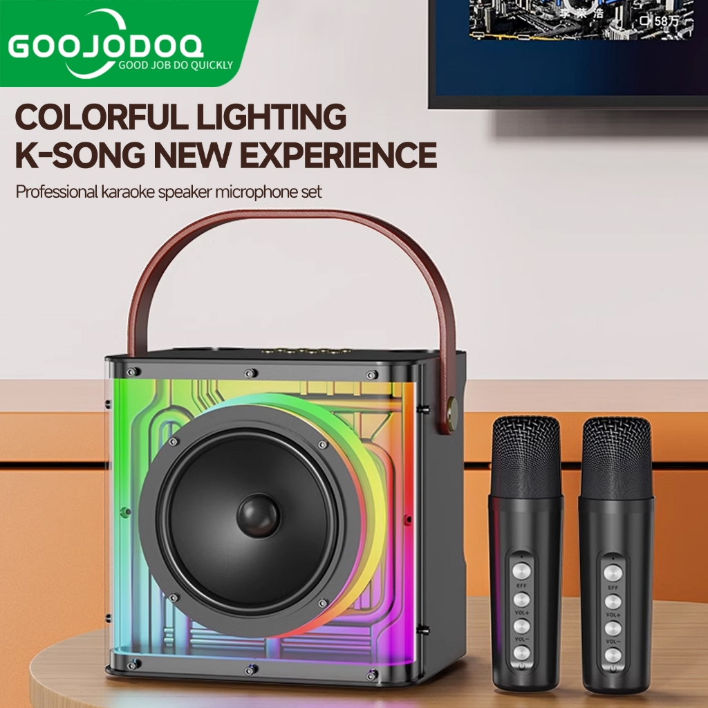 Jual GOOJODOQ RGB LED Family KTV Bluetooth Karaoke Speaker | Shopee ...