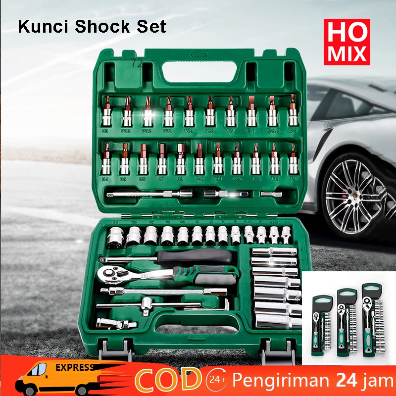 Jual HOMIX Kunci Shock Set 12/53 Pcs Mata Obeng/Full Lengkap ToolKits ...