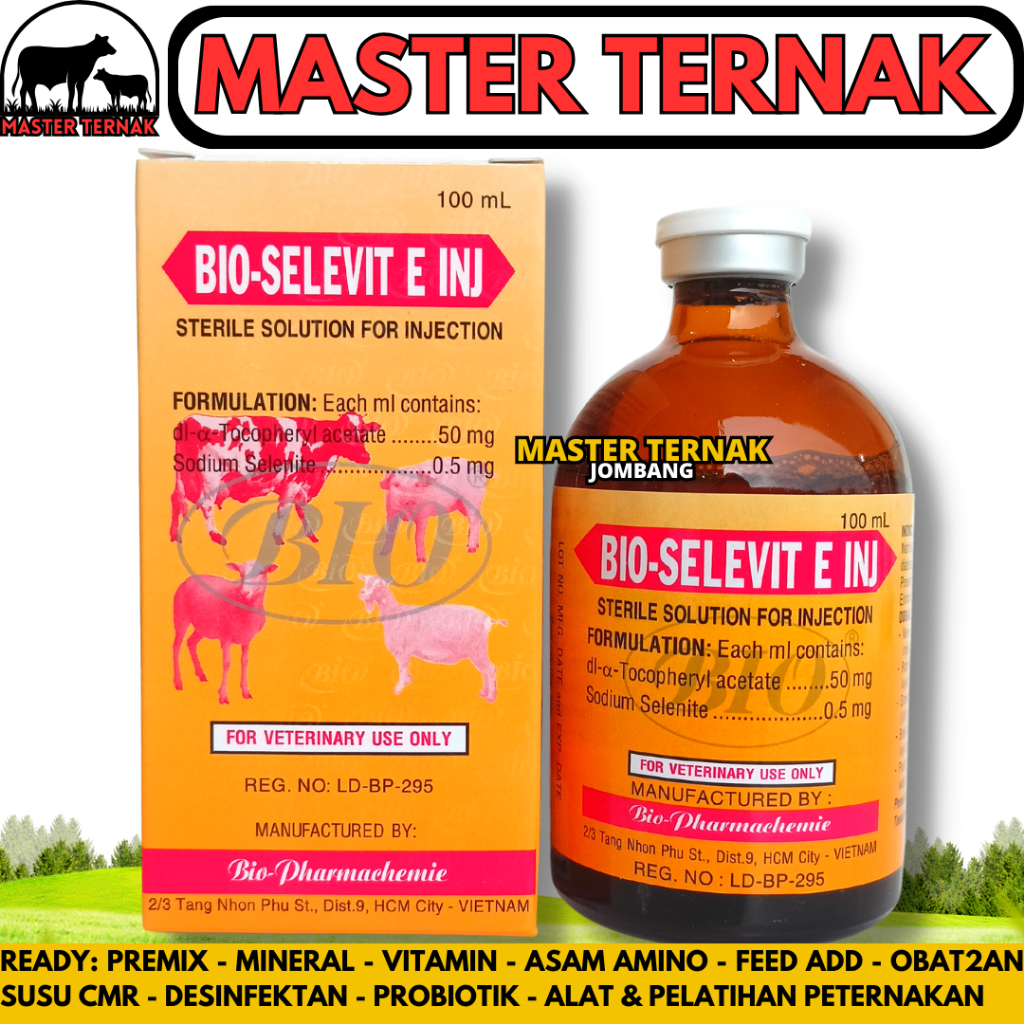 Jual BIO SELEVIT E 100 Ml - Vitamin E Selenium Hewan Sapi Sapi Kambing ...