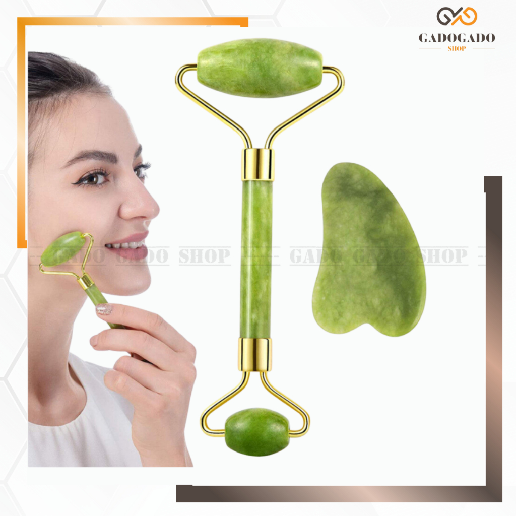 Jual GGS HL0619 Alat Pijat Muka Wajah Jade Roller Massager Facial ...