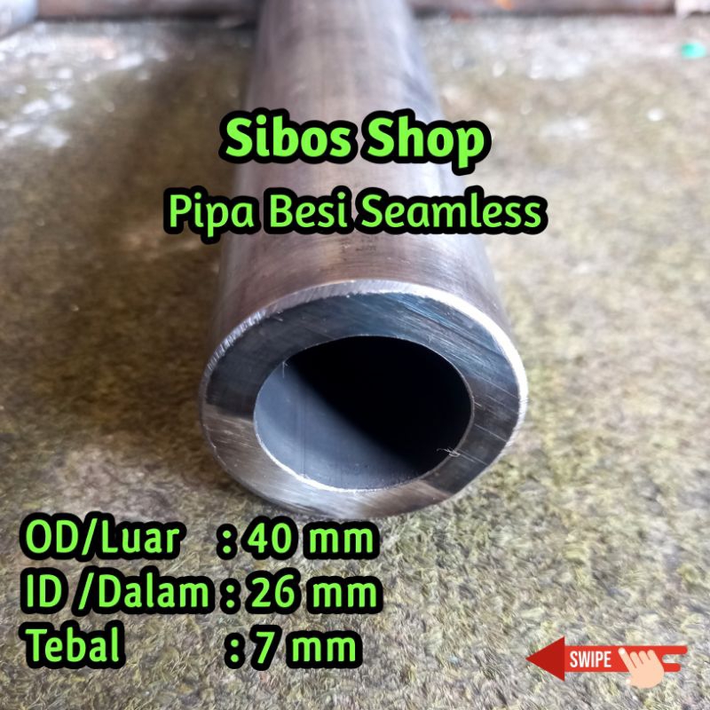 Jual Pipa Besi Seamless Od 40mm x Id 26mm Tebal 7mm panjang 7 cm | Shopee Indonesia
