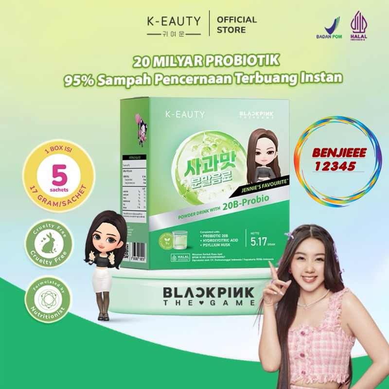 Jual K-Eauty Fiber 20B Probio X Blackpink the game 1 box isi 5 Sachet ...