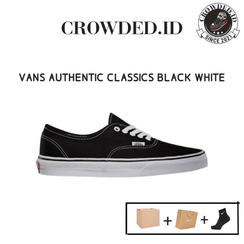 Jual Vans Authentic Classics Black White | Shopee Indonesia