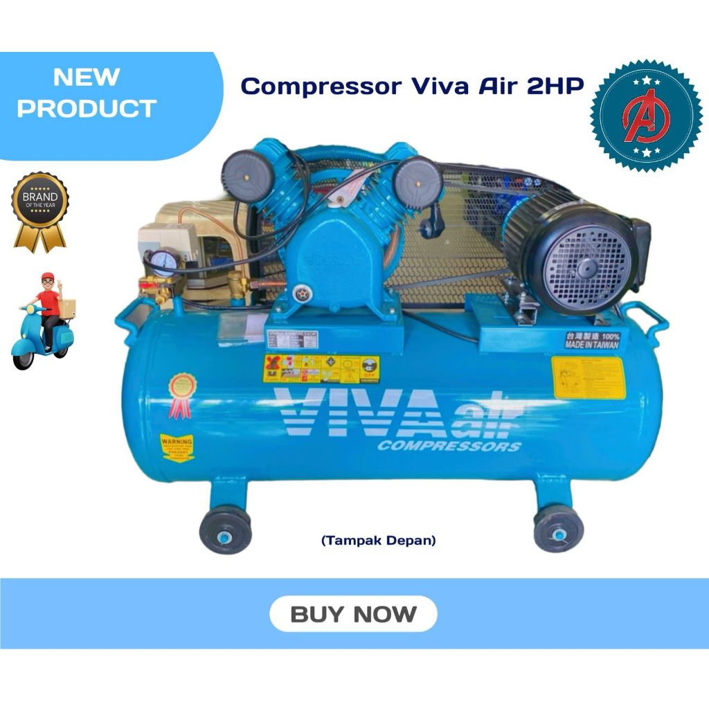 Jual Compressor Viva Air 2 HP + motor 2 HP made in Taiwan | Shopee ...