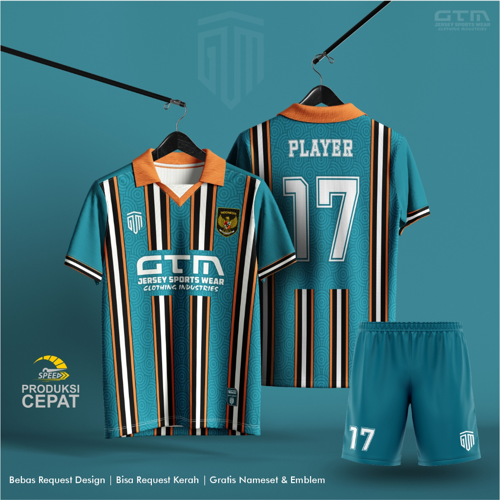 Jual JERSEY BOLA FUTSAL HIJAU TOSCA KERAH RETRO ~ FREE CUSTOM DESIGN ...