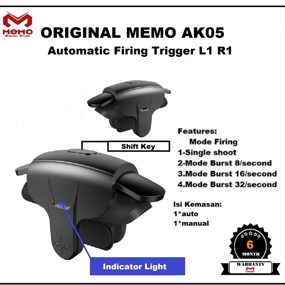 Jual cM Automatic Firing Trigger L1 R1PUBG FF CODM Original Memo AK5 ...