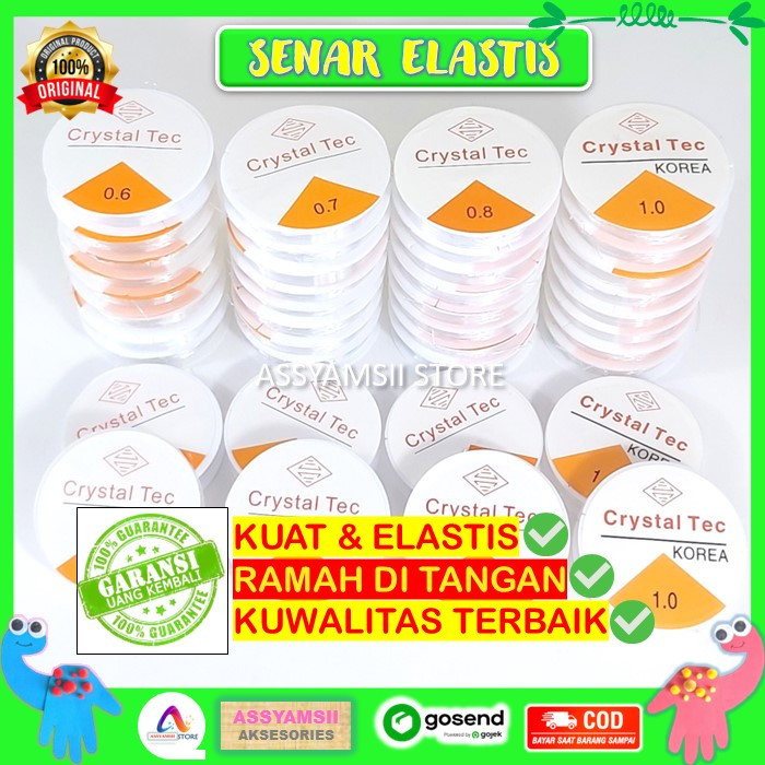 Jual Senar Elastis Elastic crystal Tech bening hitam 0.6 0.7 0.8 1.0 ...