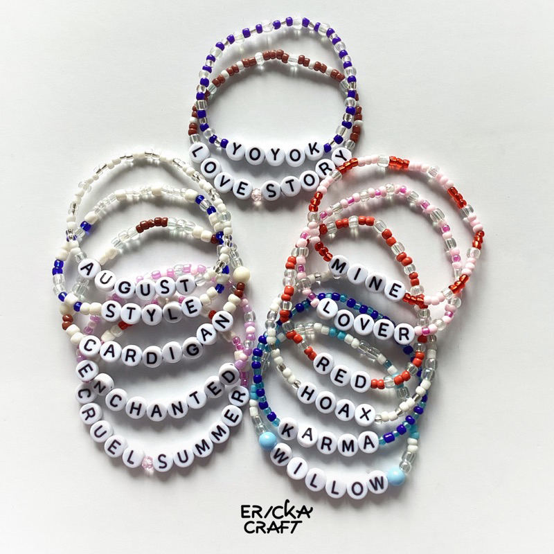 Jual GELANG TAYLOR SWIFT FRIENDSHIP BRACELET ERAS TOUR NAME ALBUM ...