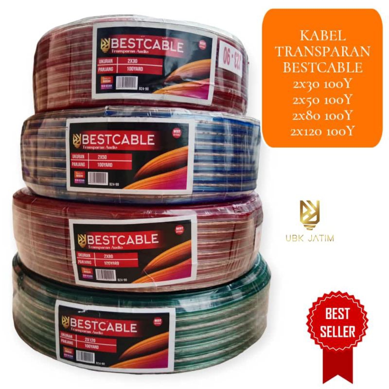 Jual KABEL 2x50 BESTCABLE KABEL TRANSPARAN ROLL 100 YARD | Shopee Indonesia