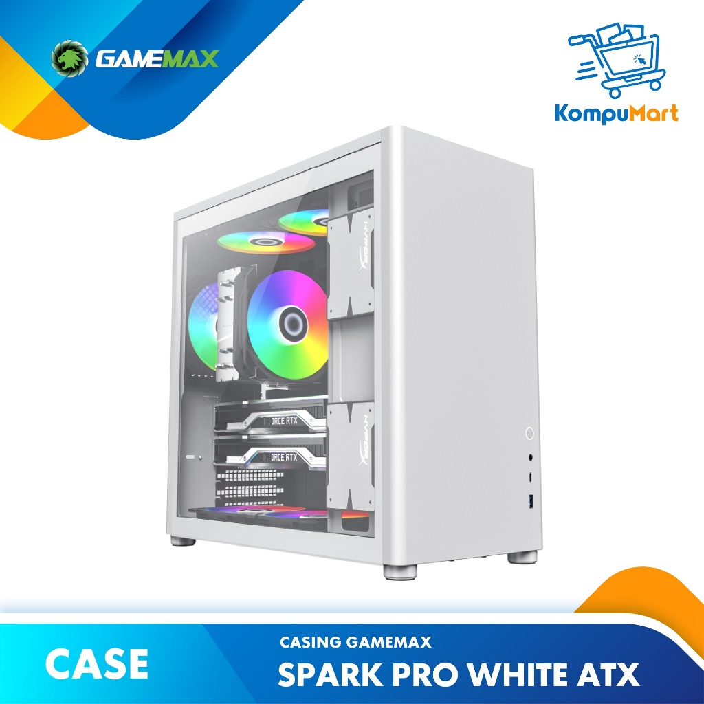 Jual Casing Gamemax Spark PRO Full White PC Case Gaming ATX | Shopee Indonesia