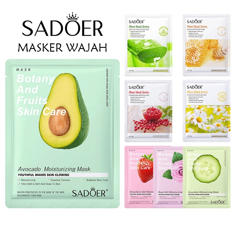 Jual MASKER KOREA SADOER SHEET MASK MASKER WAJAH / SADOER PLANT MASK SERIES EKSTRAK BUAH RANDOM ...