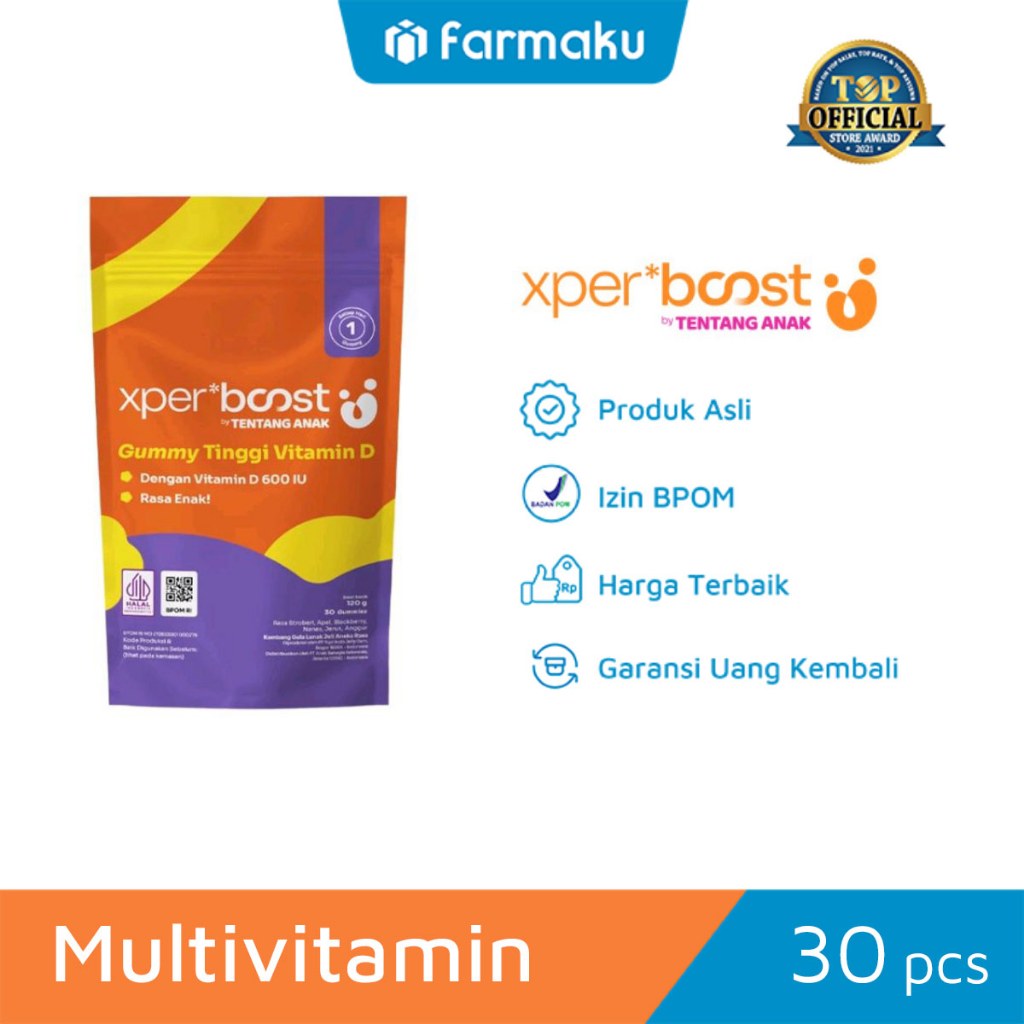 Jual Xpert Boost Gummy Vitamin D 600 IU Isi 30 Gummies - Suplemen ...