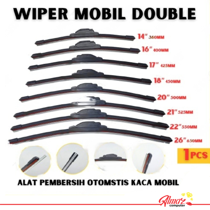 Jual Wiper Dual Double Blade frameless Mobil Truk Karet Wiper Banana Pisang | Shopee Indonesia