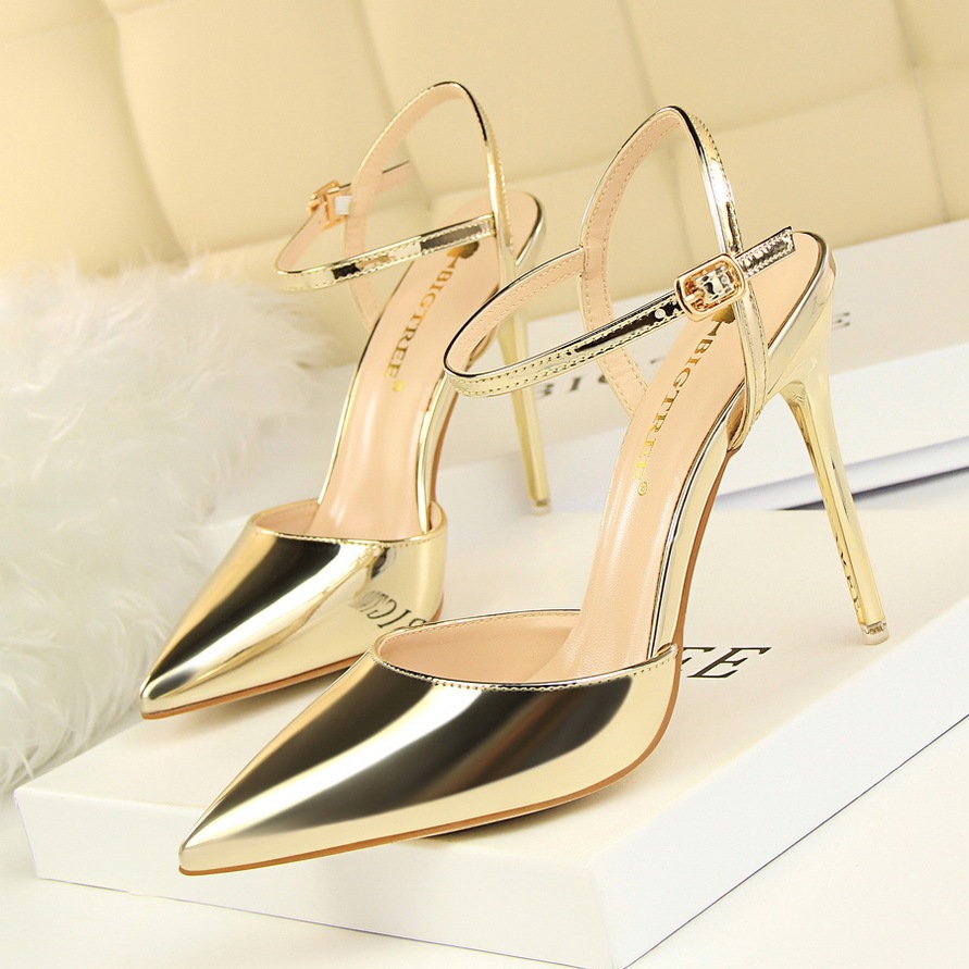 Jual [LUCY] Gold 34-40 [11cm] [22] Heels Tali- Woman Heels BIG TREE ...