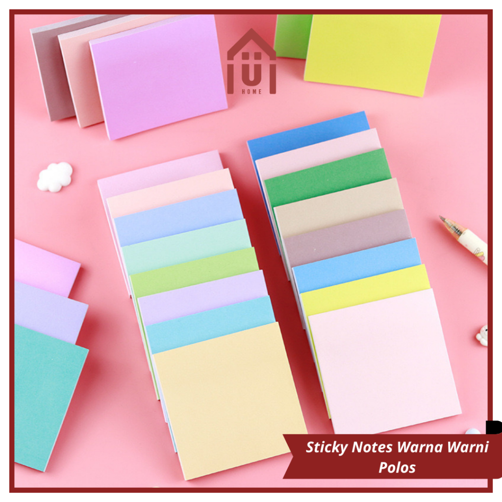 Jual UNISO - STICKY NOTES WARNA WARNI POLOS MEMOPAD TEMPEL PERSEGI ...