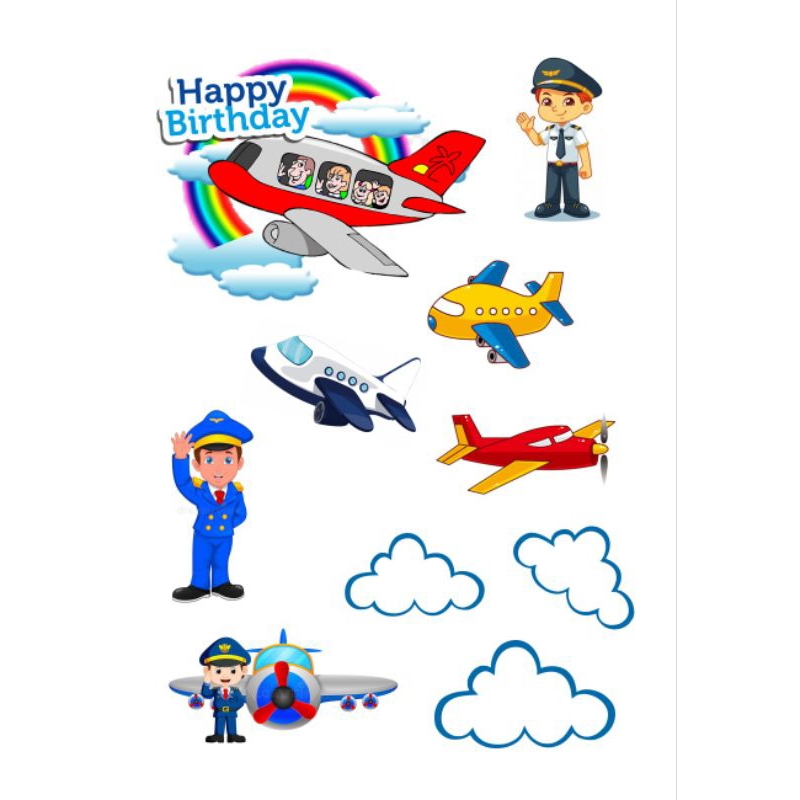 Jual Topper Cake Tema Profesi PILOT Custom/Topper ULTAH PILOT | Shopee ...