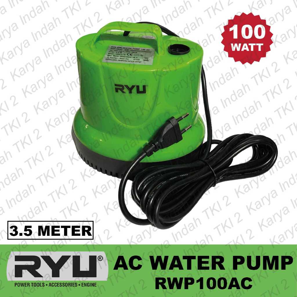 Jual Pompa Air Kolam Celup 3.5 Meter RYU RWP100AC Water Pump Ikan 100 ...