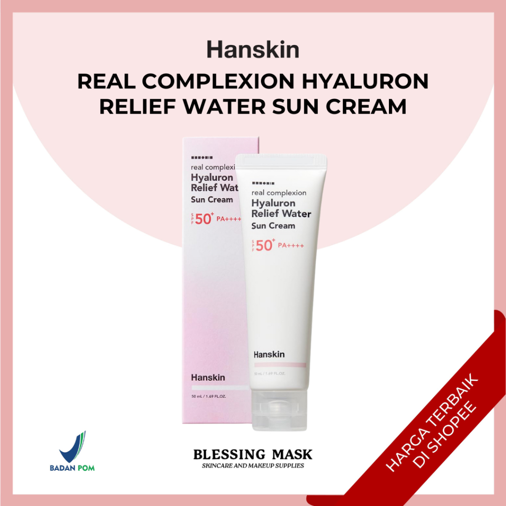 Jual Hanskin Real Complexion Hyaluron Relief Water Sun Cream SPF50+ PA ...