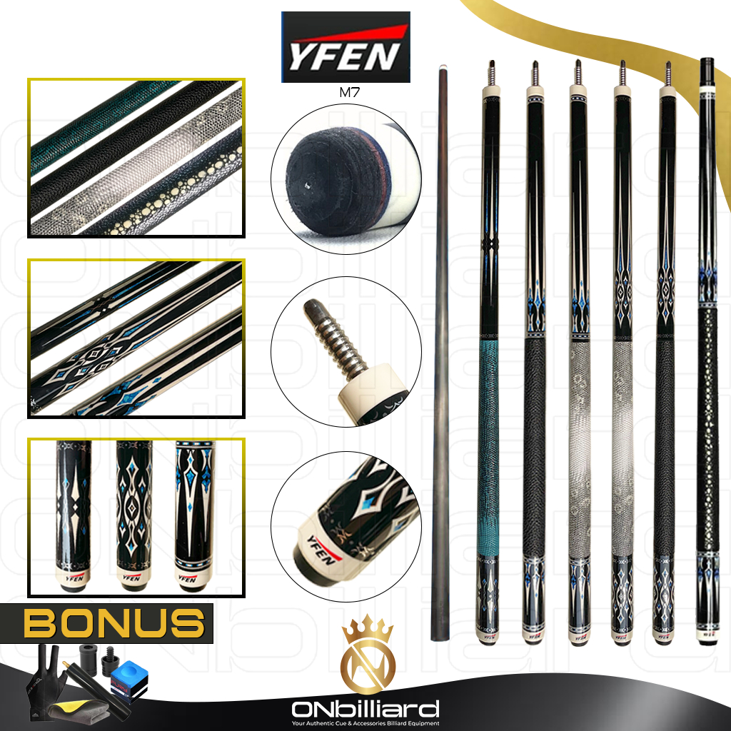 Jual Stick Billiard Carbon YFEN Cue Leather Grip Stik Play M7 | Shopee ...