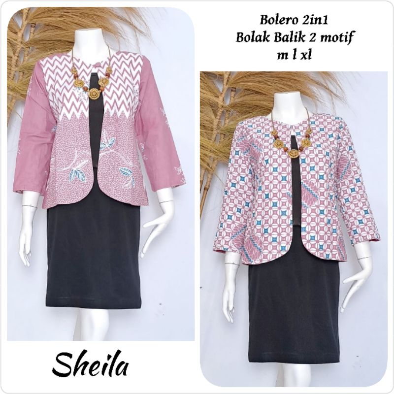 Jual Bolero Batik Wanita Bahan Katun Halus Bolero Batik Bolak balik 2 ...