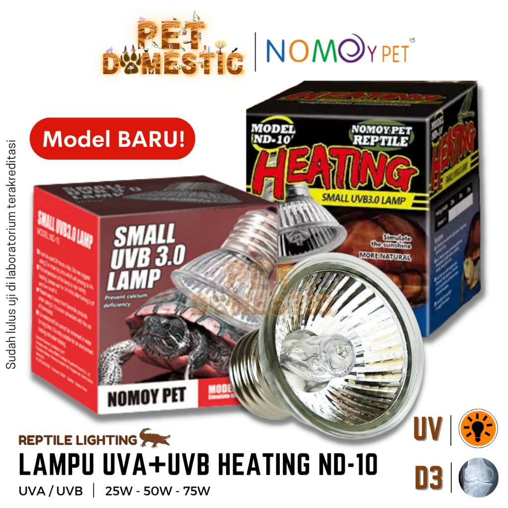 Jual LAMPU UVA UVB NOMOY 25W 50W 75W SULCATA TORTO KURA PEMANAS PENGHANGAT KANDANG REPTIL ...